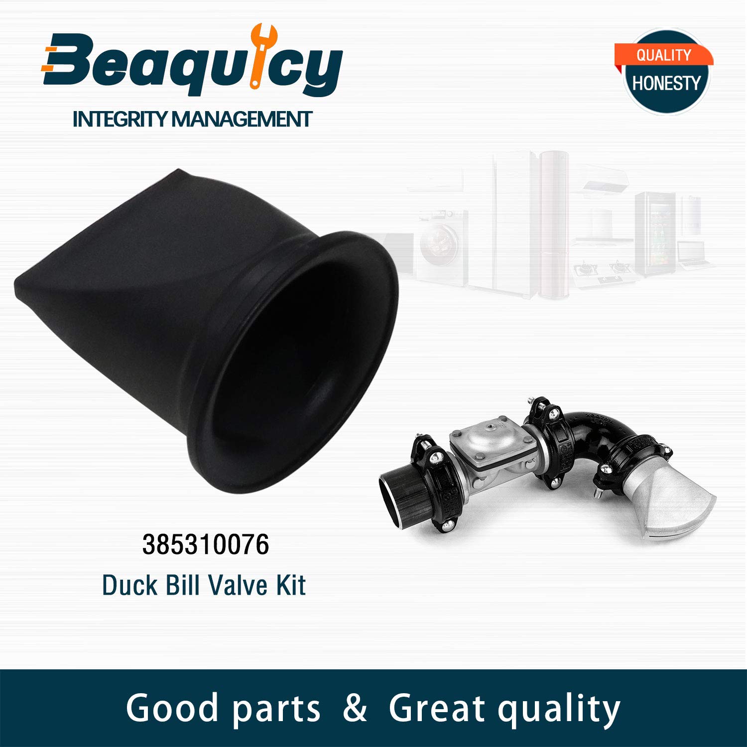 Beaquicy 385310076 Duckbill Valve Kit 1-1/2'' - Compatible for Vacuum Generators S and T Series Pumps - 2 Pack