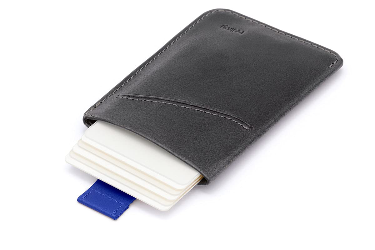 Bellroy Card Sleeve (Premium Leather Card Holder or Minimalist Wallet, Holds 2-8 Cards or Business Cards, Folded Note Storage) - Ocean