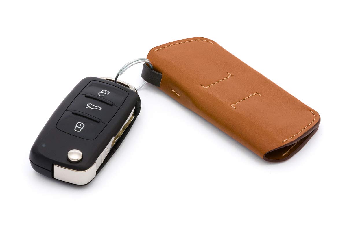 Bellroy Key Cover Plus, Second Edition (Slim Leather Key Organizer, Minimalist Bifold Design with Magnetic Closure, Holds 4-8 Keys) - Caramel