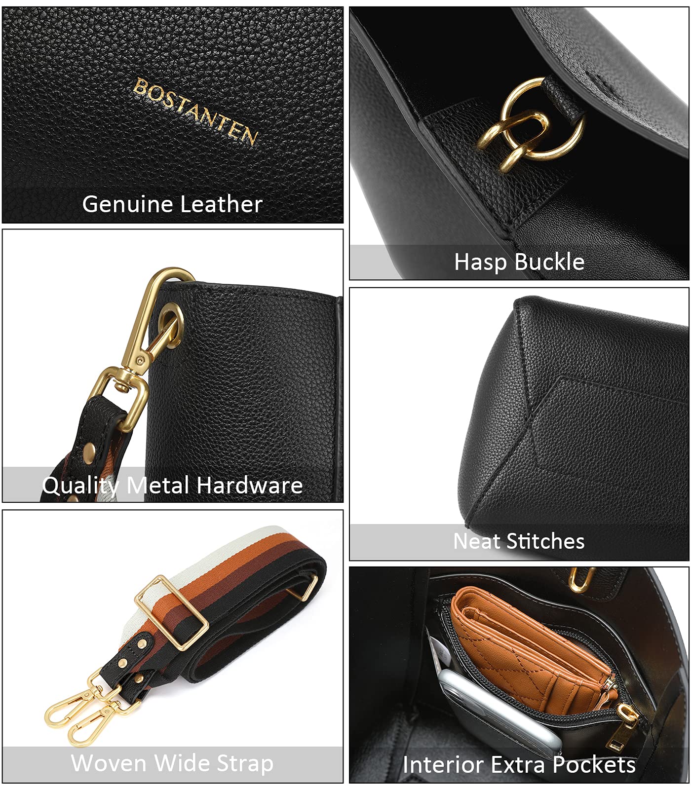 BOSTANTEN Womens Leather Wallets RFID Bundle Women's Leather Handbags