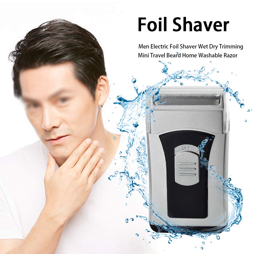 Electric Shavers for Men, Mens Beard Electric Shaver, Cordless Metal Double Shaver, Wet Dry Trimming Mini Travel Beard Home Washable Razor