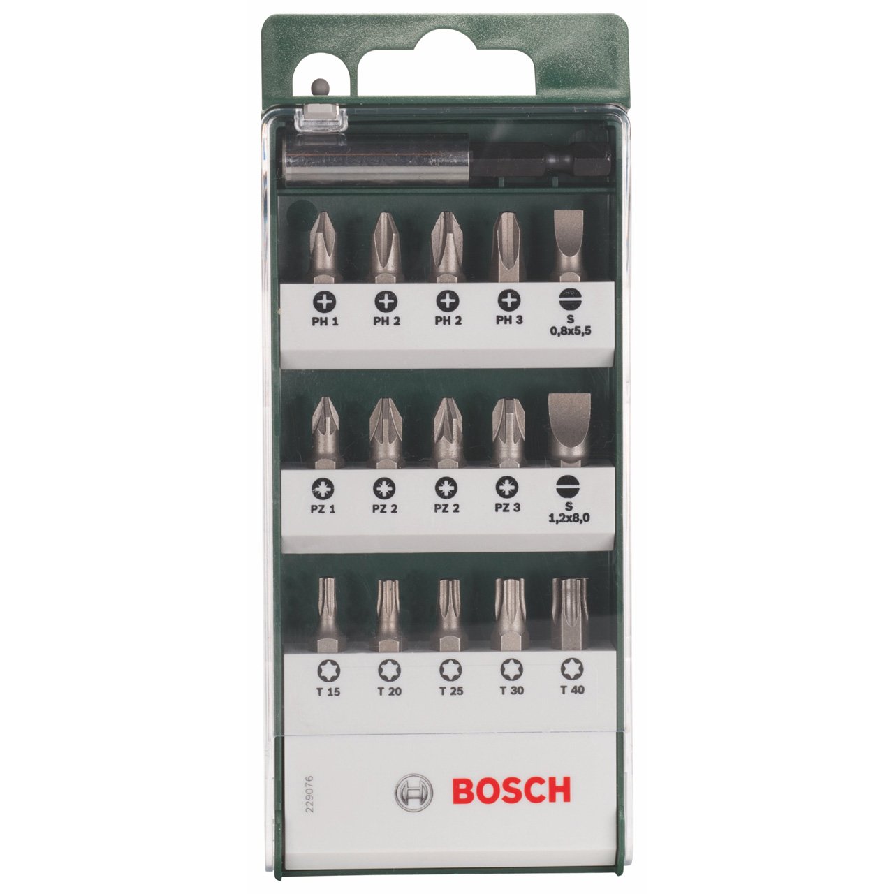Bosch 2609255977 25mm Screwdriver Bit Set Including Universal Holder in Standard Quality (16 Pieces)
