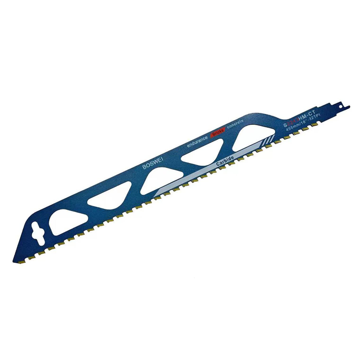 BOSWEI 18 inch 20TPI Reciprocating Saw Blade Demolition Masonry Hard Alloy Saw Blades, Pruning Blades Suitable for Cutting Tiny Wood, Porous Concrete, Brick