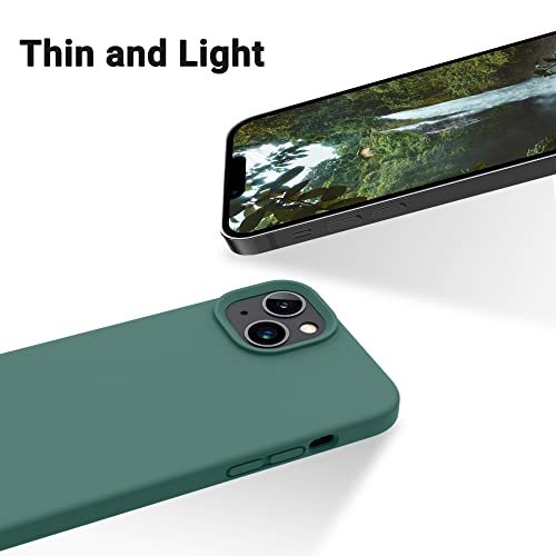 OTOFLY Designed for iPhone 14 Plus Case, Silicone Shockproof Slim Thin Phone Case for iPhone 14 Plus 6.7 inch (Pine Green)