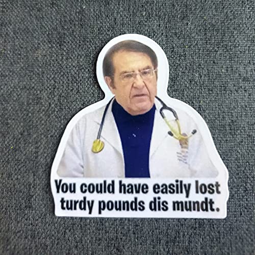 Dr. Now - You Not Gonna Starve, Weight Loss Guidelines Sticker, Digital Artwork Sticker Decal Car Laptop Wall Window Bumper Sticker,Fun Weight Loss Sticker(3PCS) (Stickers with Magnets)