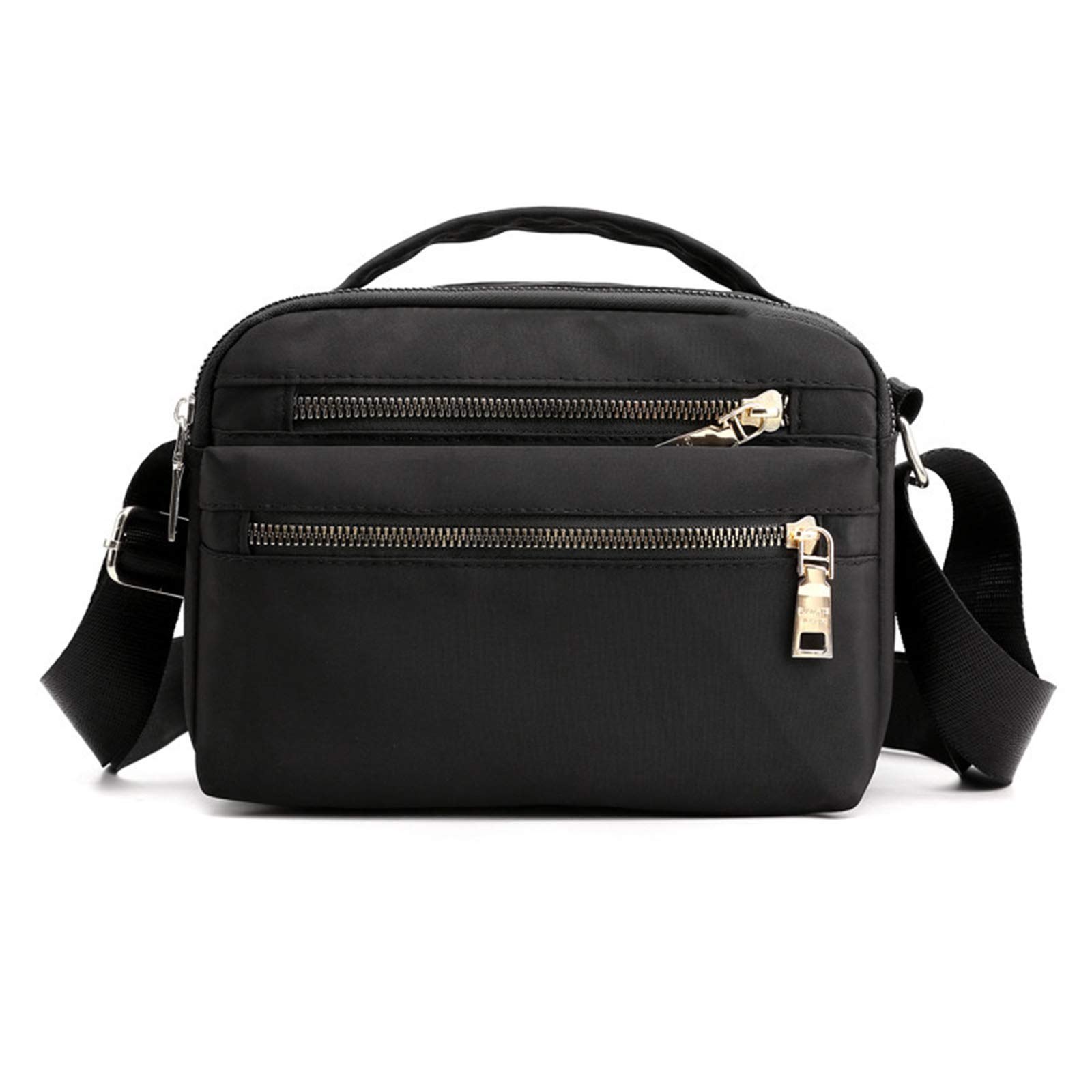 NOTAG Small Crossbody Bag for Women Nylon Travel Purses Waterproof Shoulder Handbags with Multipockets (Black)