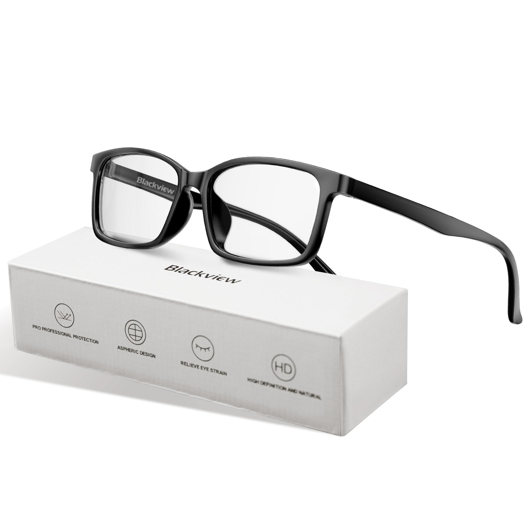 Blackview Blue Light Glasses for Women, Blue Light Glasses Men, Clear Lens Glasses, Computer Glasses, Gaming Glasses, Anti Eyestrain, Blocking TV/Phone/Computer/Blue Light Eyeglasses