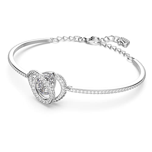 Swarovski Generation Bangle, White, Rhodium Finish