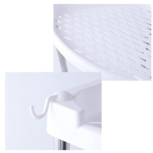 FIZZOQI 2/3 Layers Triangle Kitchen Counter Shelf Storage Organizer Corner Seasoning Standing Storage Rack Plastic Stainless Steel Organizer Shelf Multi-Functional Storage Shelf