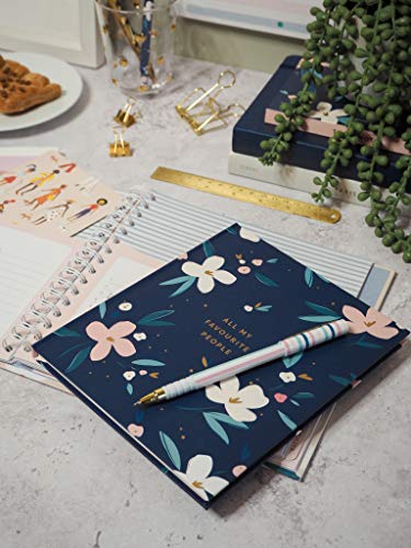 Busy B Large Address Book with Alphabetical tabs, Address Change Stickers & Pocket, Pretty Petals