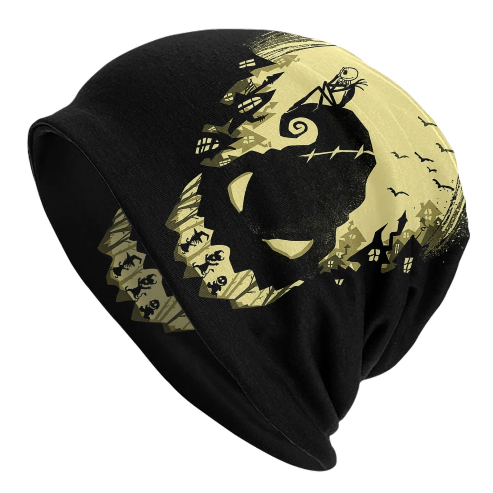 Christmas Jack Knit Hat Winter Outdoor Slouchy Warm Hat Printing Skull Cap for Adult
