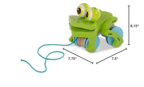 Melissa & Doug First Play Frolicking Frog Wooden Pull Toy - Developmental Duck Pull Toy For Toddlers Ages 1+