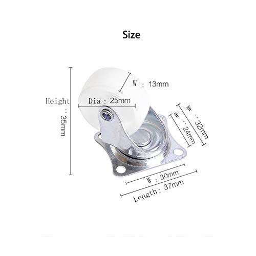 HOWDIA 1" Small Caster Wheels Swivel Casters Trolley Wheels for Furniture Project Cart, Industrial Casters Single Wheel with Rubber Base Ball Bearing Heavy Duty(12 Pack)