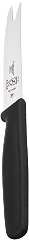 Mercer Culinary Tomato Bar Knife, Black, 4-1/4" Wavy Edge, 2-Tine Tip