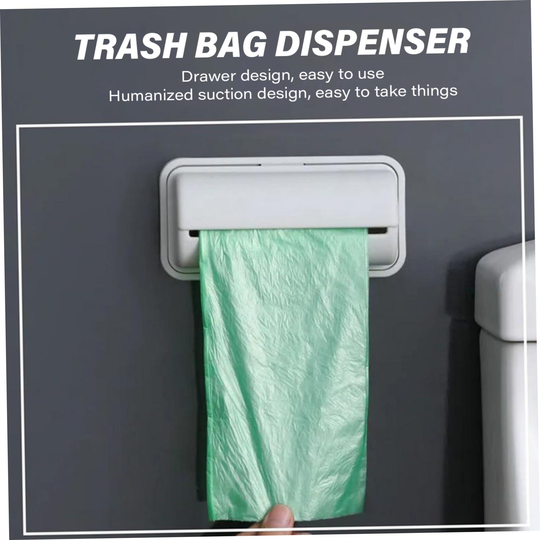 Garbage Bag Dispenser 2PCS Adhesive Mount Trash Can Liner Dispenser 5.9x3" Plastic Trash Bag Dispenser Roll Holder