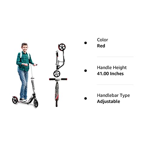 HUDORA Scooter with Big Wheels, Lightweight Durable All-Aluminum Frame for Kids 8 Years and Up, Teens 12 Years and Up, Adult