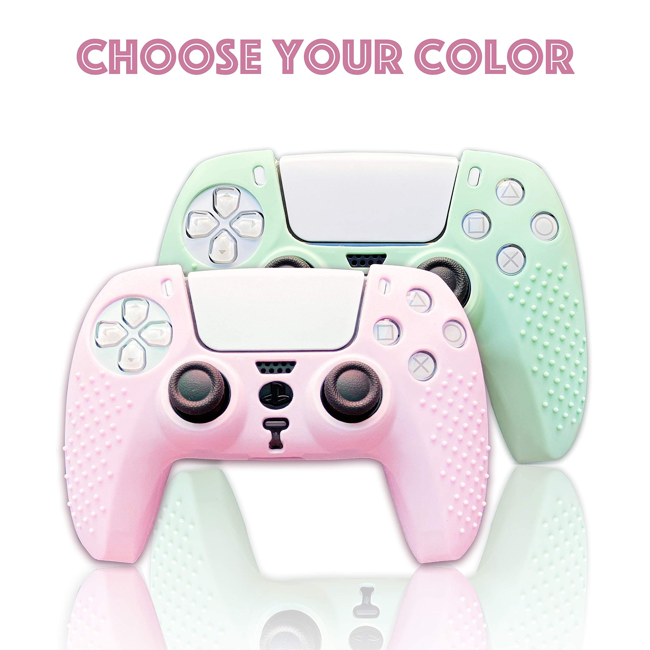 BelugaDesign Pastel PS5 Controller Cover | Cute Soft Sleeve Case Skin Shell with Anti-Slip Textured Grip | Compatible with Sony PS5 DualSense Controller (Light Pink)