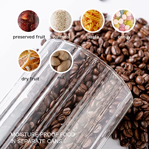 Facilfeliz 3 Pack Glass Food Storage Jars, 64 oz Glass Food Storage Containers with Airtight Bamboo Lids, Pantry Organization Jar for Spice, Flour & Sugar Container, Canister Set for Kitchen Counter