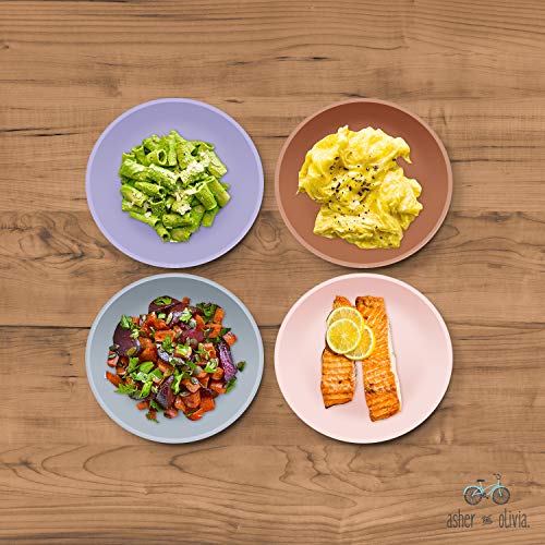 Kids Bamboo Bowls and Cup Set - 8 Piece Kids Bowls and Bamboo Cups for Kids - Bowls for Kids - Dishwasher Safe, Eco-Friendly