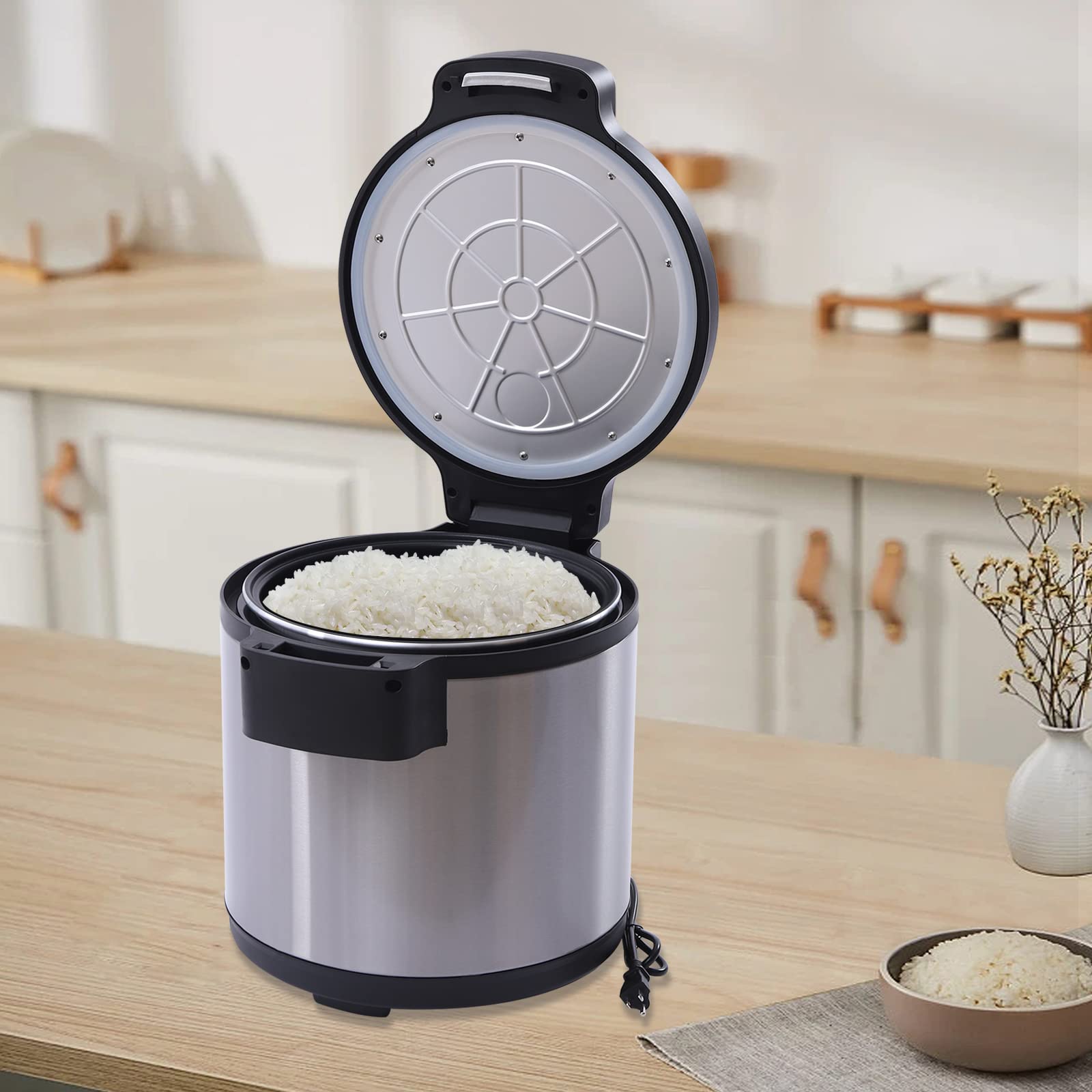 Commercial Rice Warmer 20QT/100CUP Portable Food & Rice Warmer Non-stick Inner Pot Electric Rice Warmer for Restaurant Party