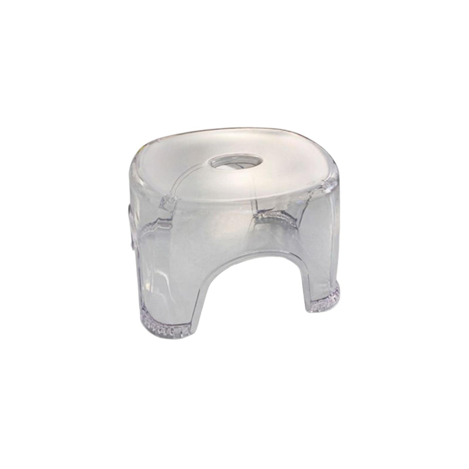 Dualoai Acrylic Bathroom Stool Shoe Changing Stool Lightweight Small for Living Room
