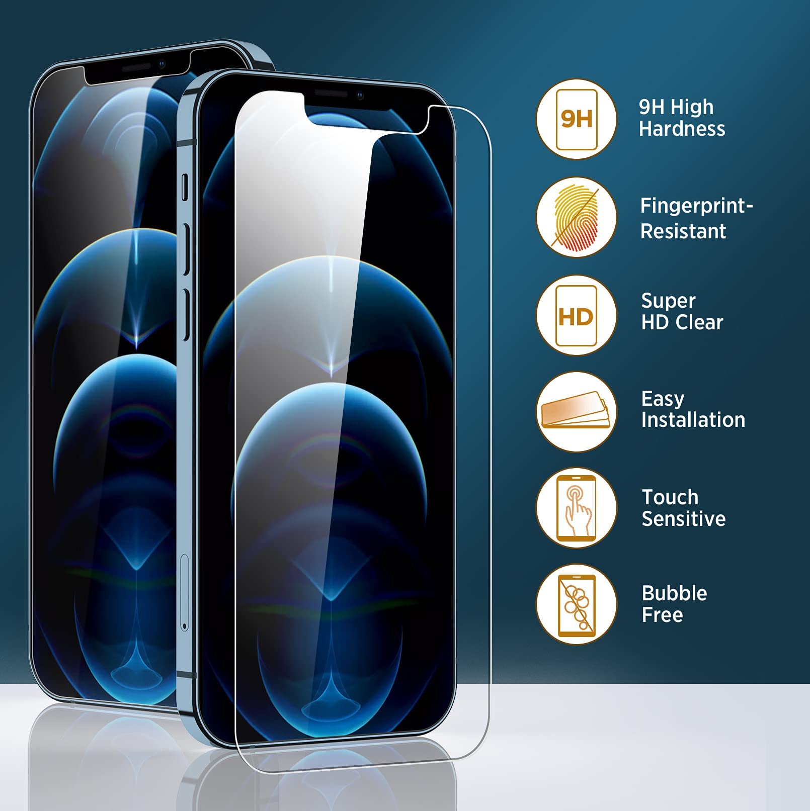 Invoibler 3 Pack Screen Protector Compatible with iPhone 12 Pro Max, iPhone 12 Pro Max Screen Protector Tempered Glass, 6.7 Inch [HD Clear] [Anti-Scratch] [Case Friendly] [Bubble Free]