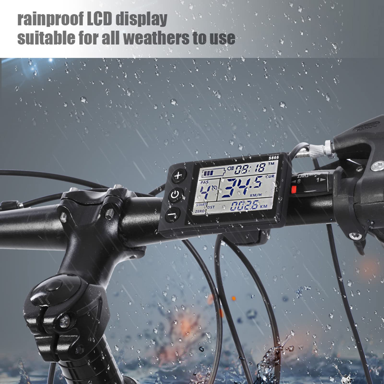 Biuzi E-Bike Controller, 1Pc Waterproof LCD Display Panel Electric Bicycle E-Bike Scooter Brushless Controller Kit(1000W 48V)