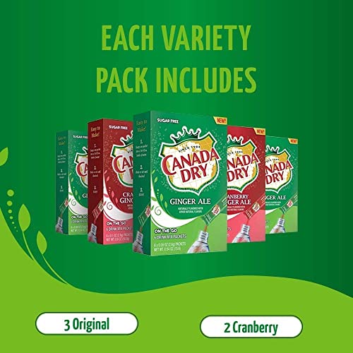 Canada Dry Powder Drink Mix β ginger flavor, Sugar Free & Delicious (Variety, 30 Sticks)