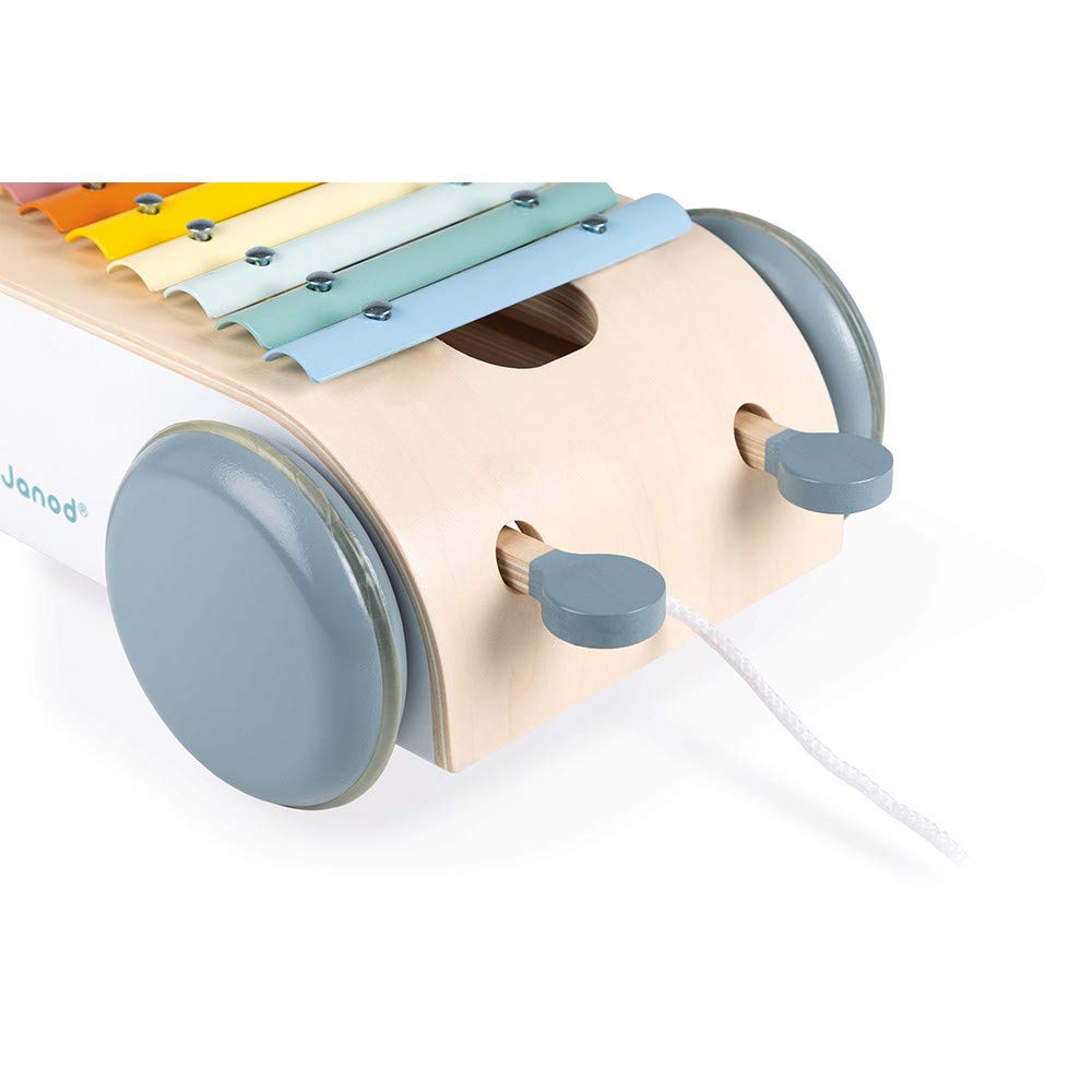 Janod - 2-in-1 Sweet Cocoon Xylo Roller Walking and Musical Toy - Ages 18 Months+ - J04406