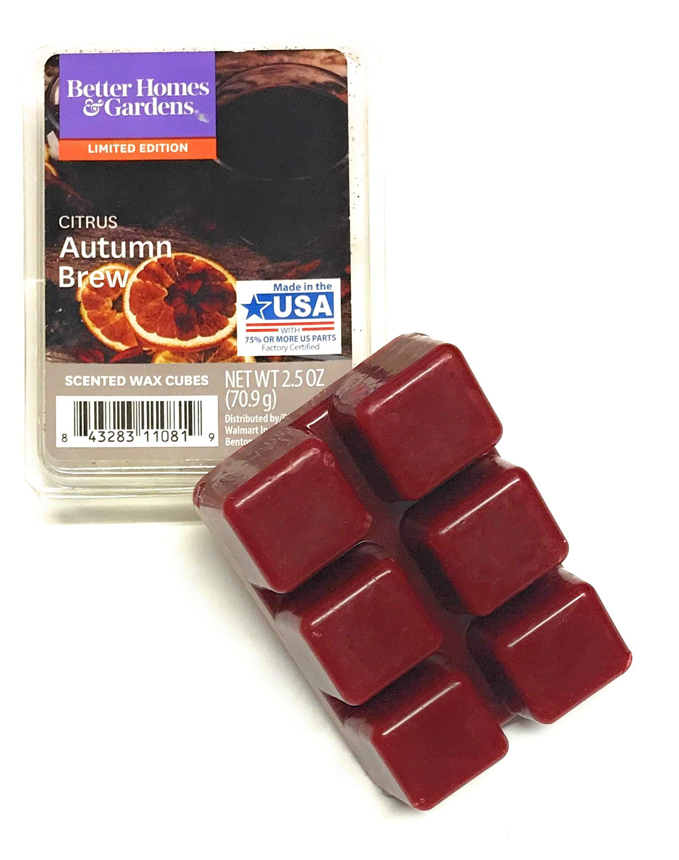 Better Homes & Gardens Scented Wax Cubes, 2019 Limited Edition (Citrus Autumn Brew)