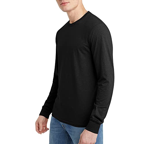 Hanes Originals Men's Tri-Blend Long Sleeve T-Shirt, Black, X Large