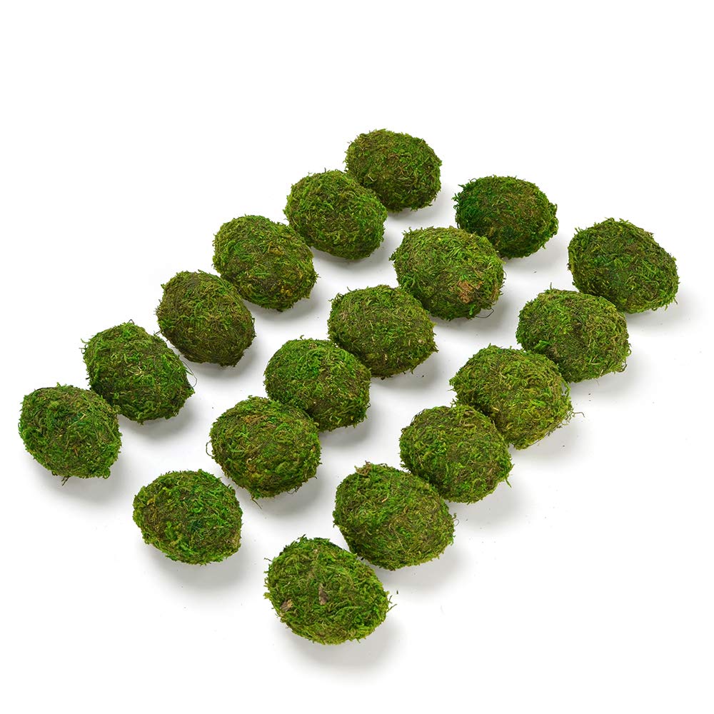 BYHER Decorative Moss Eggs, Moss Balls for Home Decor (Pack of 18)