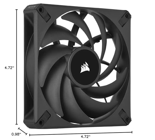 Corsair AF120 Elite, High-Performance 120mm PWM Fluid Dynamic Bearing Fan with AirGuide Technology (Low-Noise, Zero RPM Mode Support) Single Pack - White