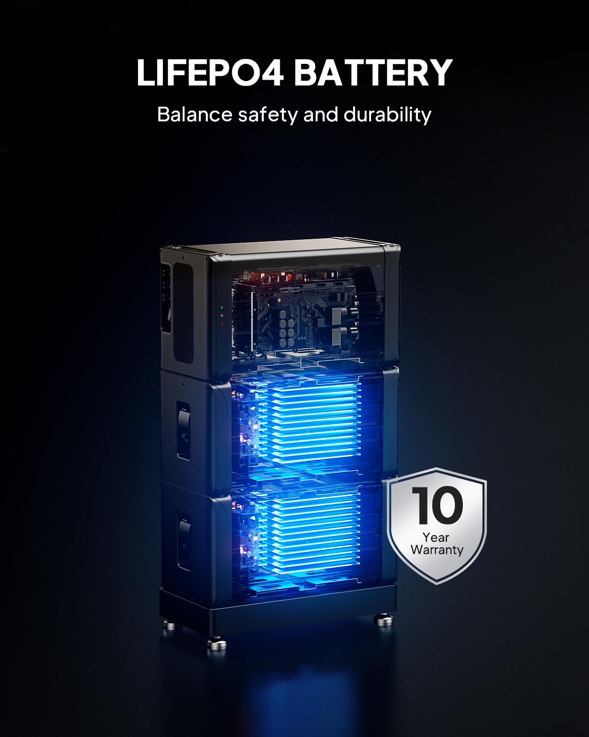 BLUETTI Home Energy Storage System EP800&2 B500 Expansion Battery with 7600W Inverter, 9.9KWh LiFePO4 Battery Backup, 120V/240V Dual Voltage Modular Power System for Home Backup, Off-Grid, Emergency