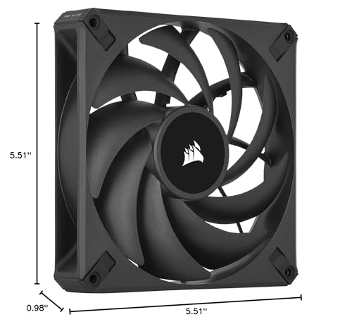 Corsair AF140 Elite, High-Performance 140mm PWM Fluid Dynamic Bearing Fan with AirGuide Technology (Low-Noise, Zero RPM Mode Support) Single Pack - Black