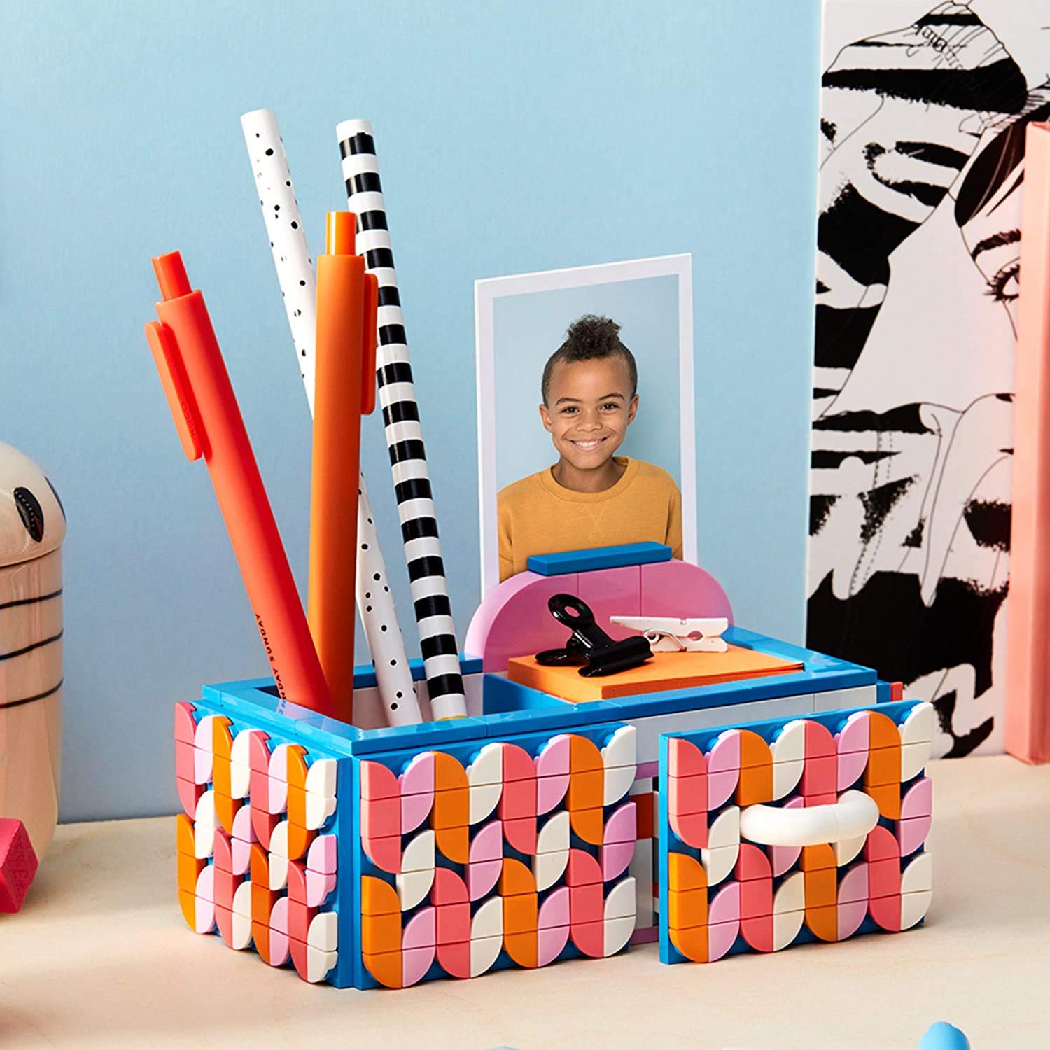 LEGO DOTS Desk Organizer 41907 DIY Craft Decorations Kit for Kids who Like Designing and Redesigning Their Own Room Decor Items to Use, Makes a Fun and Inspirational Gift (405 Pieces)