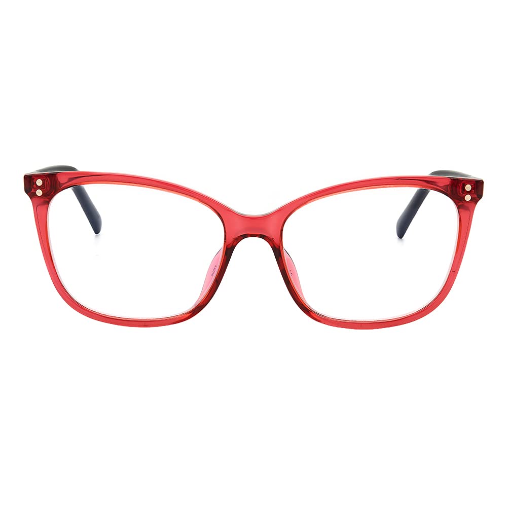 Kate Spade New York Women's Aubree Blue Light Reading Glasses Cat Eye, Plum/Demo Lens, 53mm, 16mm + 2
