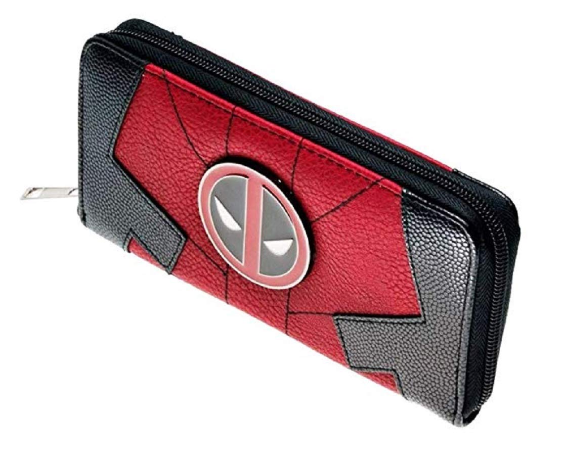 Metal Badge Zip Around Hand Purse Clutch Wallet L88