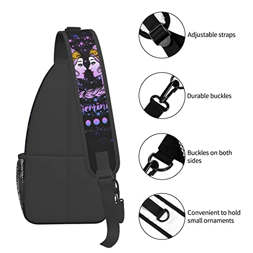 Gemini Constellation Sling Bag Chest Bag Zodiac Sign Crossbody Bags For Men Women
