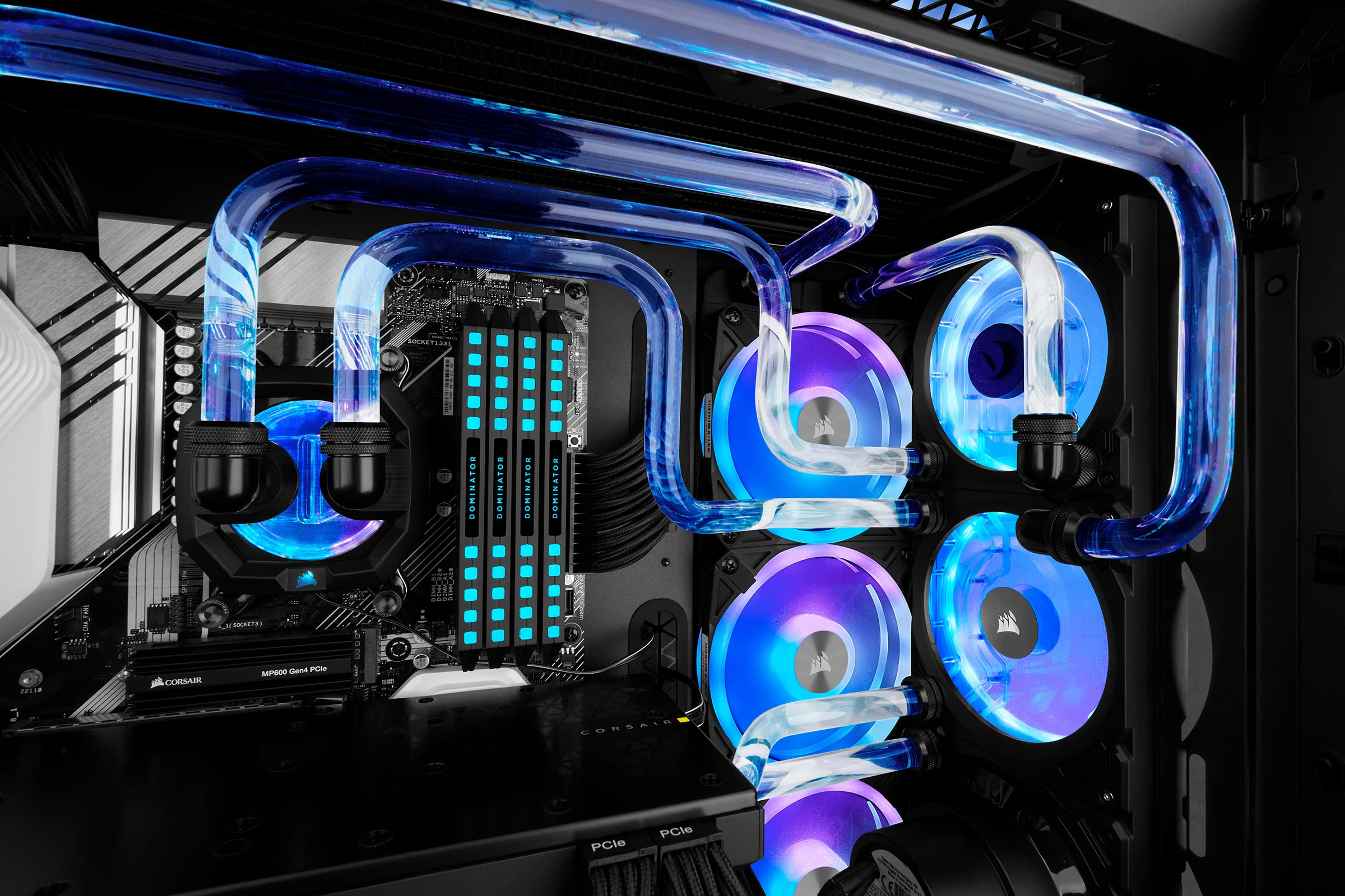 Corsair Hydro X Series iCUE XH5000i RGB PRO Custom Cooling Kit (Hardline CPU Cooling Loop, Pre-Bent Tubing, Dynamic RGB Lighting, Easy Installation, Made for CORSAIR 5000X/D Series Cases) Black