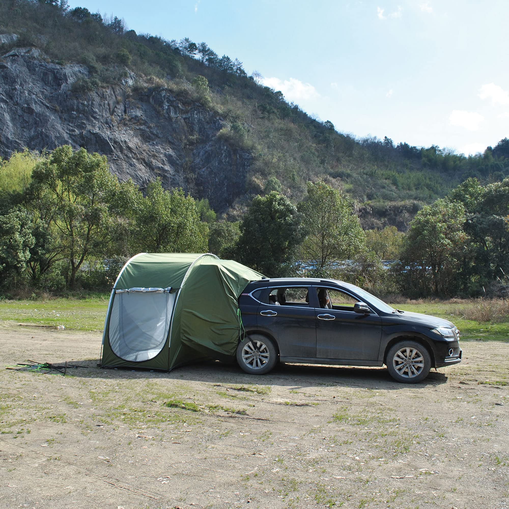 Car Tent Has Big Screen Room - SUV Camping Tents with Tall Hall - Rear Tent Tailgate Tent Universal Fit