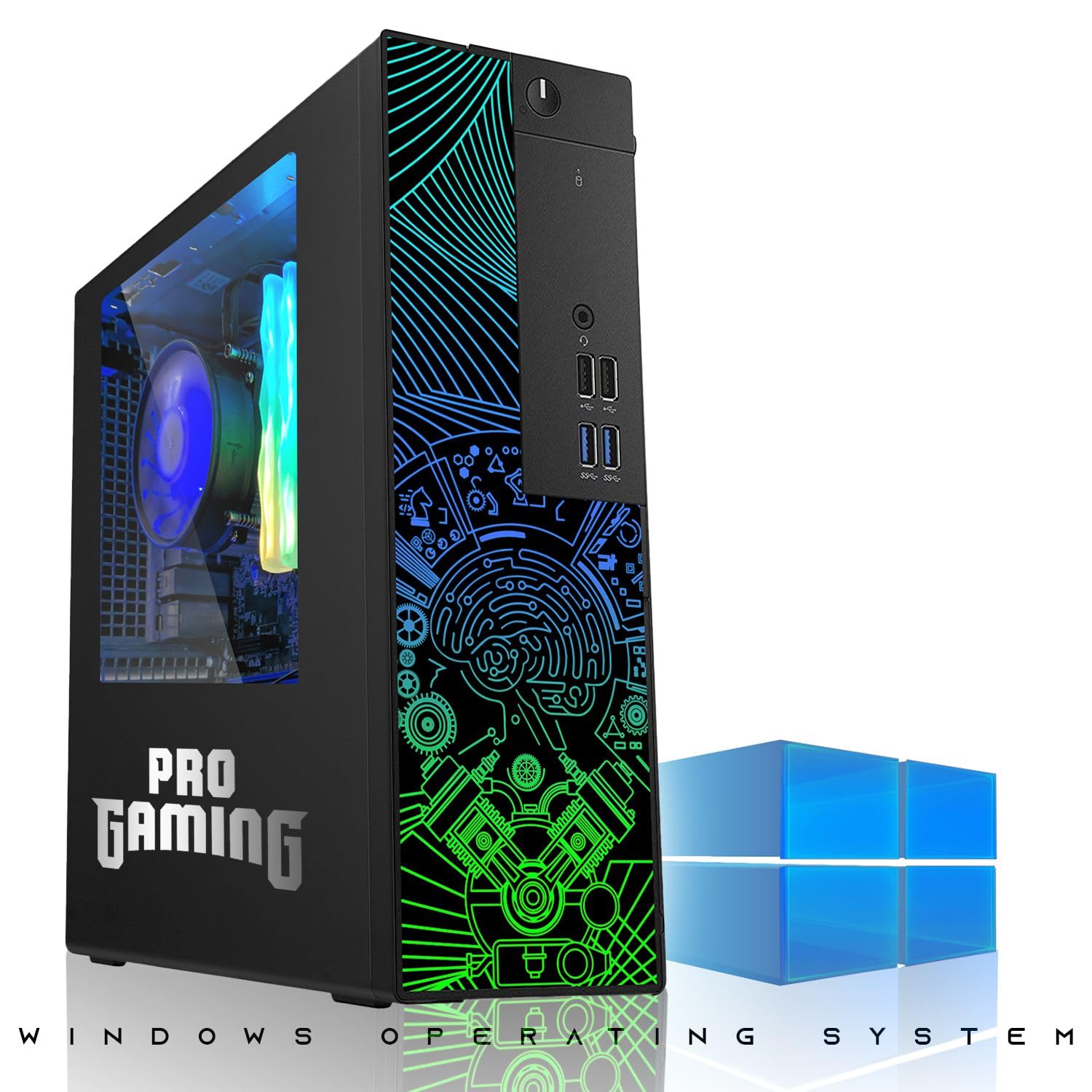 Computer Desktop PC, Intel Core i5, Siwa 8, 16GB RAM, 128GB SSD Boot + 2TB HDD, Dual 27 Inch Monitor, MTG Wireless Ergonomic Keyboard Mouse, Speaker, Webcam, WiFi, Win 11 Home (Renewed)