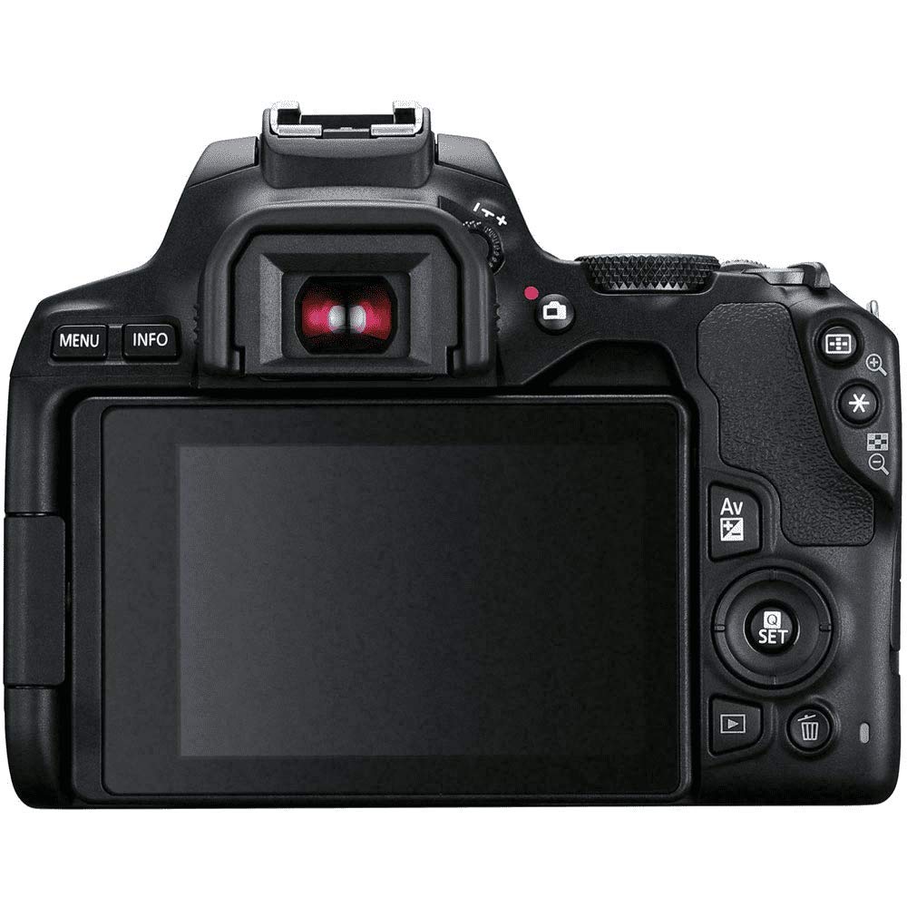 Canon EOS 250D w/EF-S 18-55mm f/3.5-5.6 III Lens with Professional Accessory Bundle - Includes: Spare LPE17 Battery w/Charger, Slave Flash, Large Gadget Bag with Dual Buckles & Much More