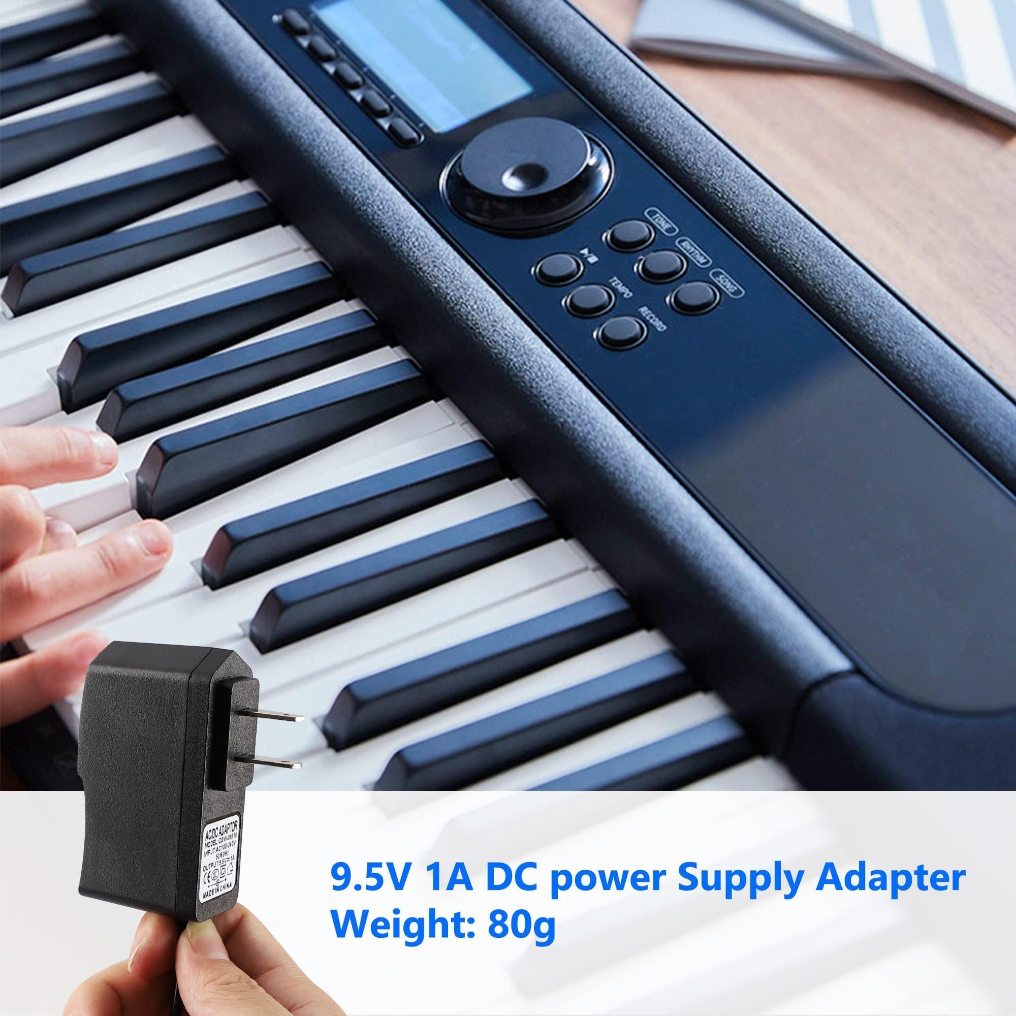 BXIZXD 9.5V AC/DC Adapter for Casio ADE95100LU, Power Supply Charger for Casio Piano Keyboard, 6.6ft Casio Keyboard Power Cord