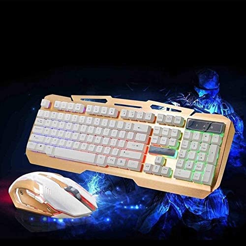 Corsehild Gaming Keyboard USB Wired Keyboard, Ergonomic Water-Resistant Mechanical Keyboard, LED Backlit Keyboard for Desktop, Computer, PC