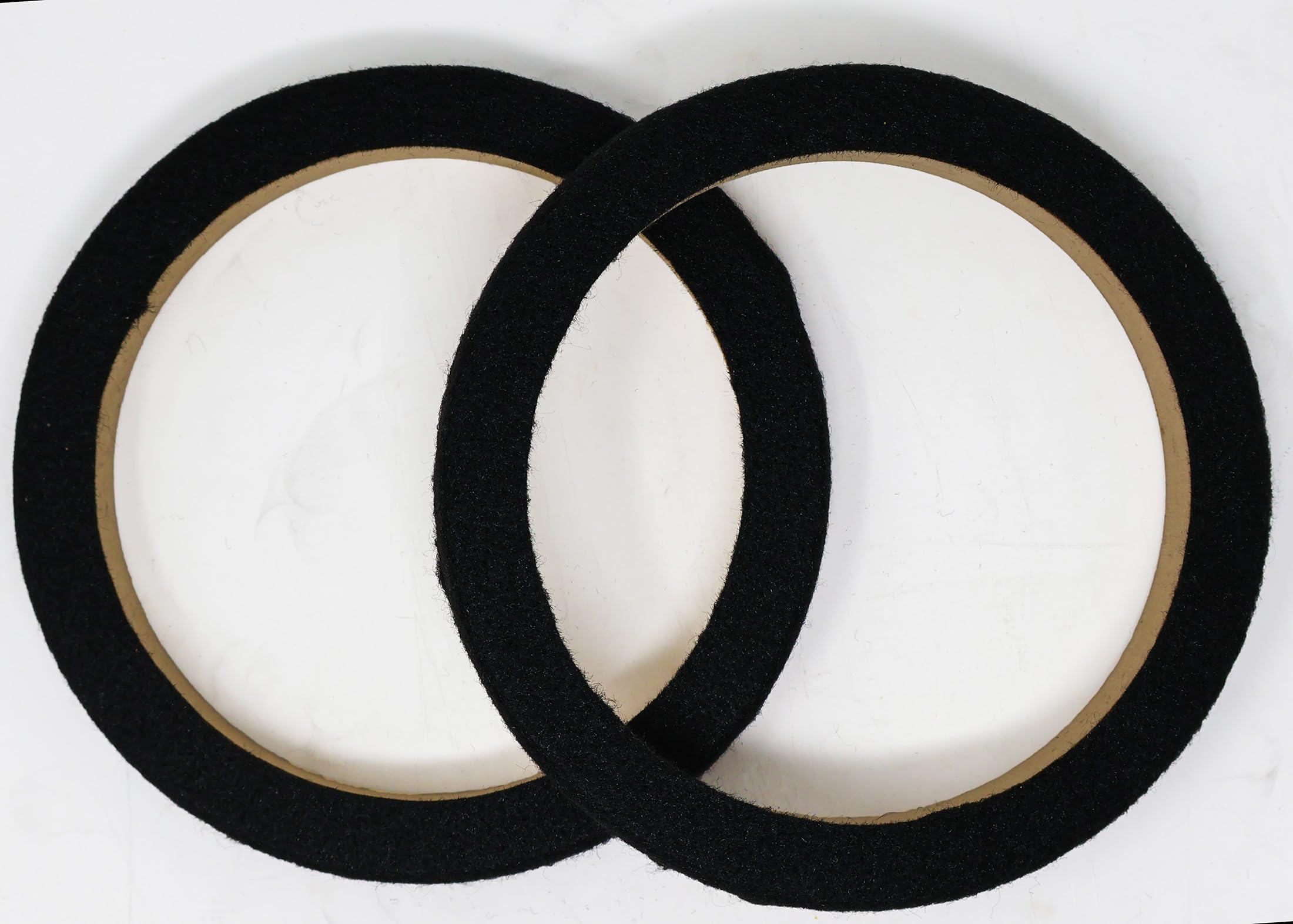 Nippon America 8 Pieces 6.5 Inch MDF Wood Speaker Spacer Rings with Black Carpet 4 Pairs -RING-065Cbk