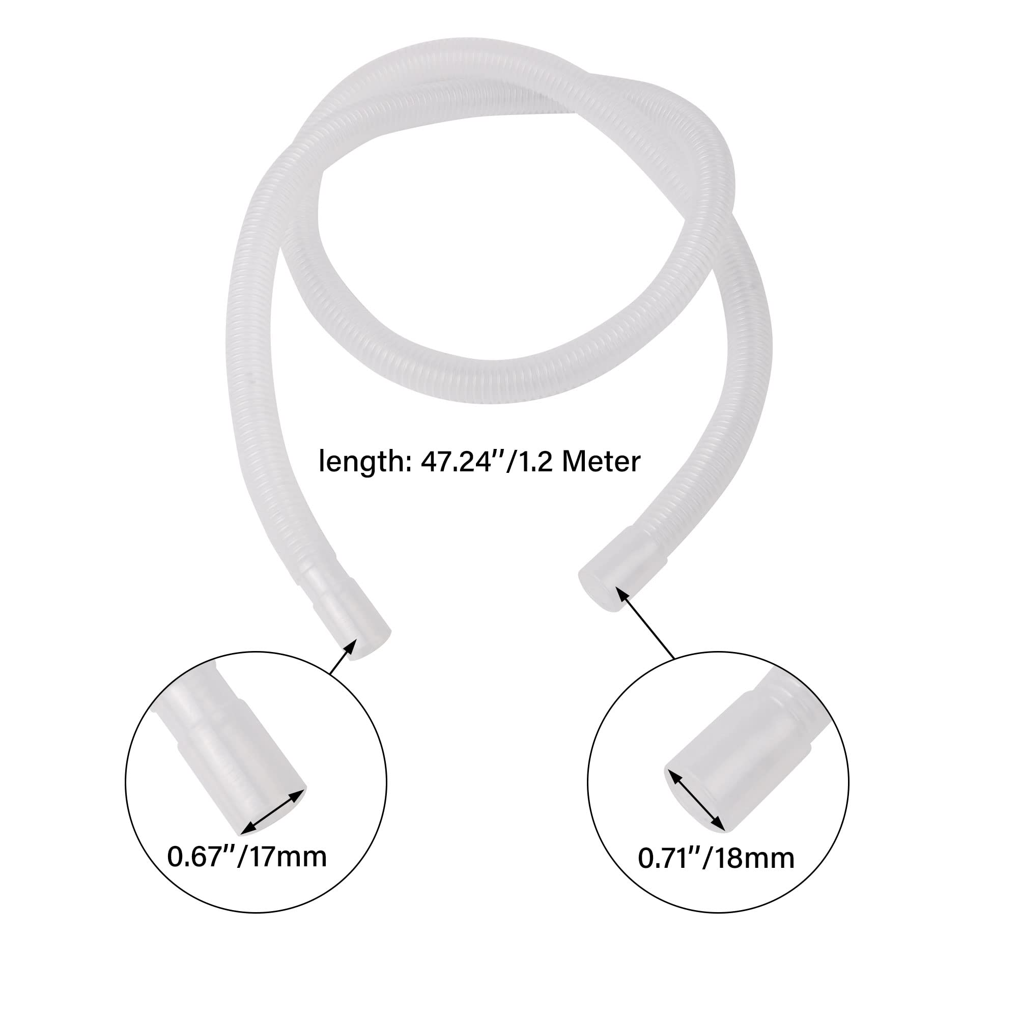 BQLZR Replacement Hose Tube 47.24 Inch Length Plastic for Urinal Pee Bottle Pack of 2