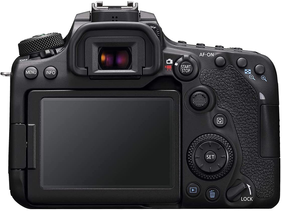 Canon EOS 90D DSLR Camera w/ 18-55mm Lens Bundle + 420-800mm HD Super Zoom Lens, 128GB Memory, Wide Angle Lens, Telephoto Lens, Camera Backpack, 3pc Filter Kit+ Professional Bundle (Renewed)