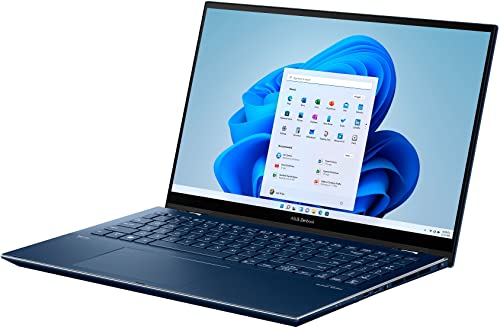Best Notebooks Zenbook Pro 15 Flip Q539ZD 15.6-inch OLED 2-in-1 Touch Screen 12th Gen i7-12700H Intel Arc A370M Graphics, 4GB GDDR6 Window Hello Active Stylus (1TB SSD|16GB RAM|11 Home), Azurite Blue