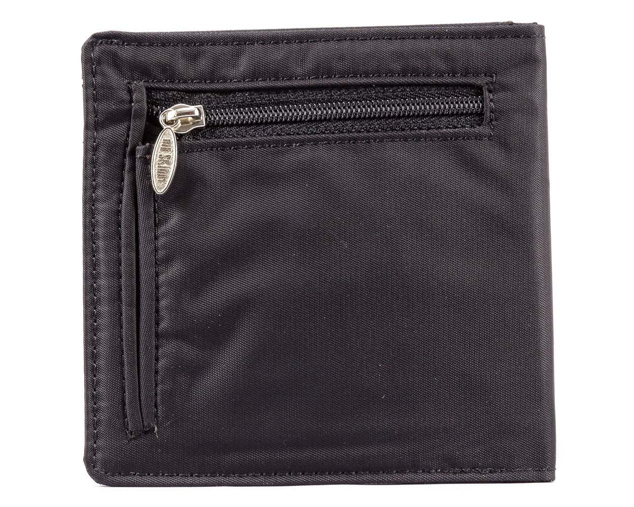 Big Skinny Men's World Bi-Fold Slim Wallet with Zippered Pocket, Holds Up to 35 Cards, Black